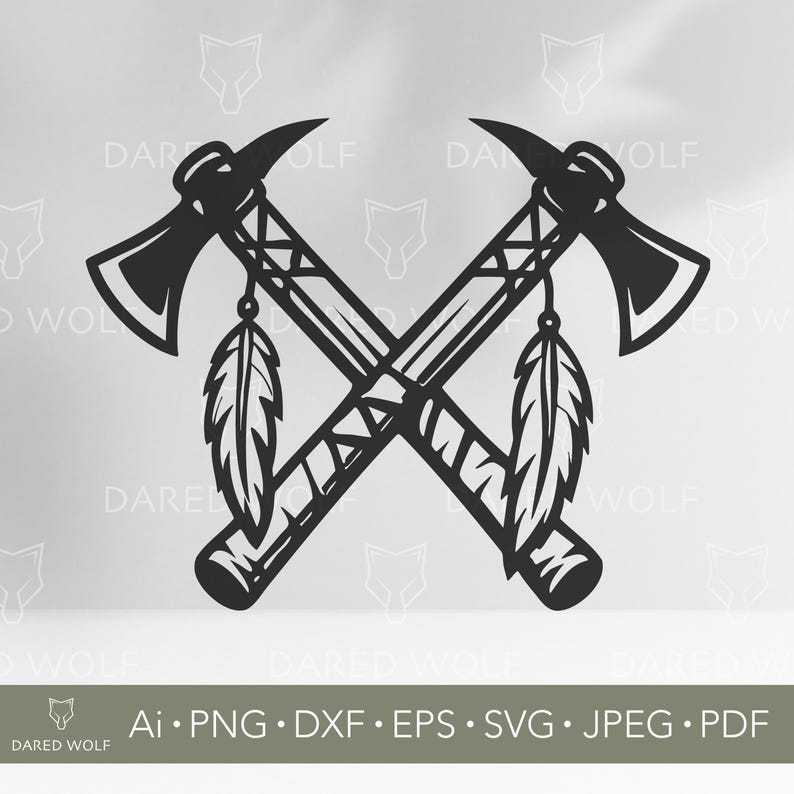 Tribal Tomahawk Axes SVG | Crossed Axe Clipart for Cricut & Silhouette ...