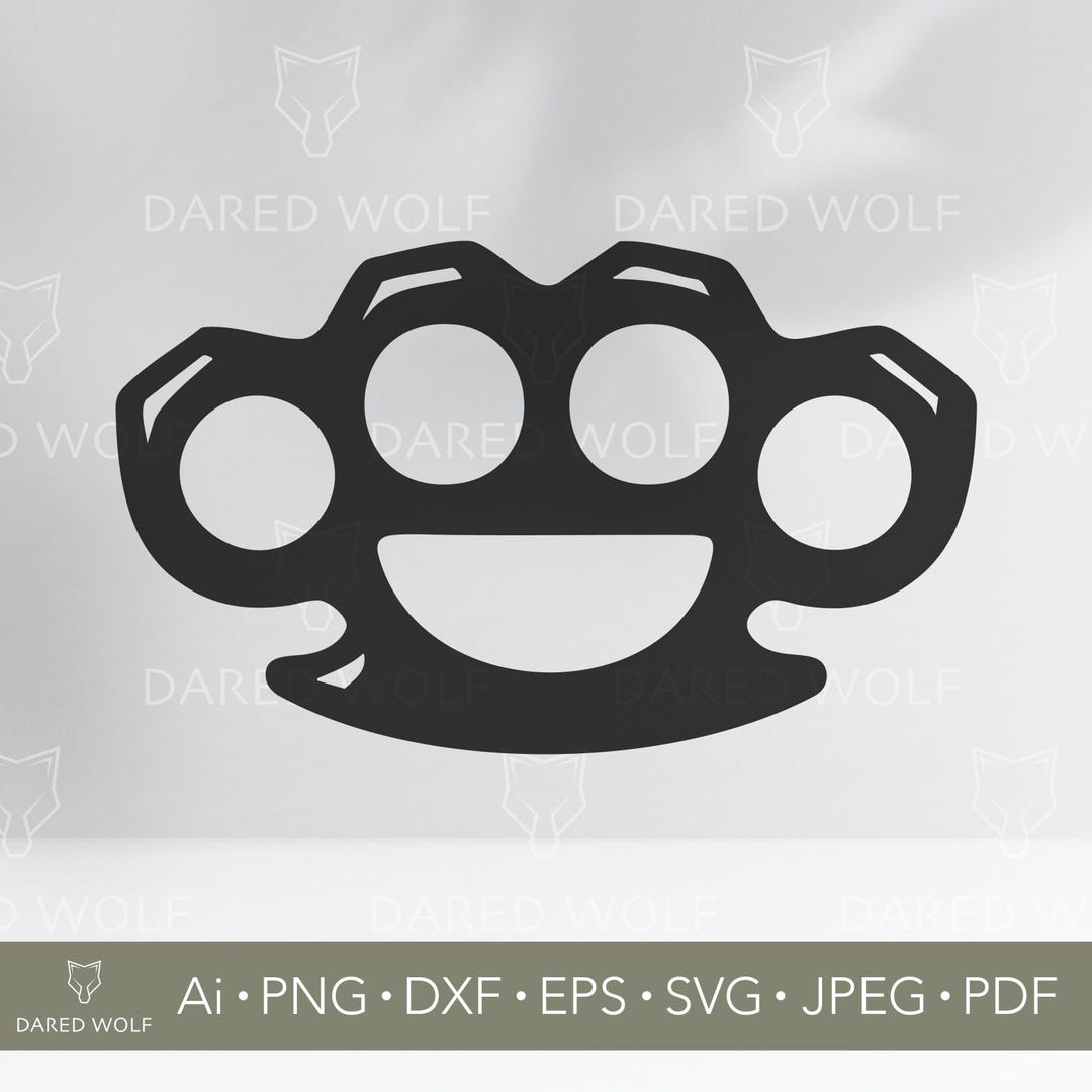 Brass Knuckles SVG - Tattoo Style Vector - Bold Clipart for Stickers ...