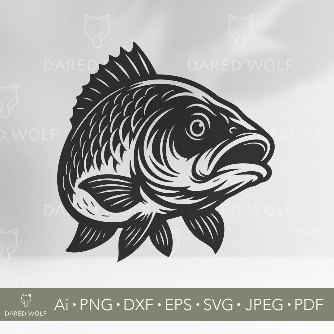 Carp Fish SVG Vector Art | Fishing Design for Cricut and Silhouette ...