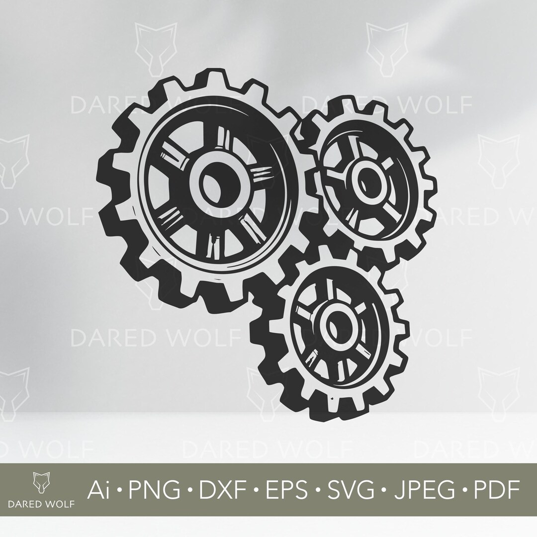 Industrial Gear Clipart - Mechanical Cogs Design - Vintage Engraving ...