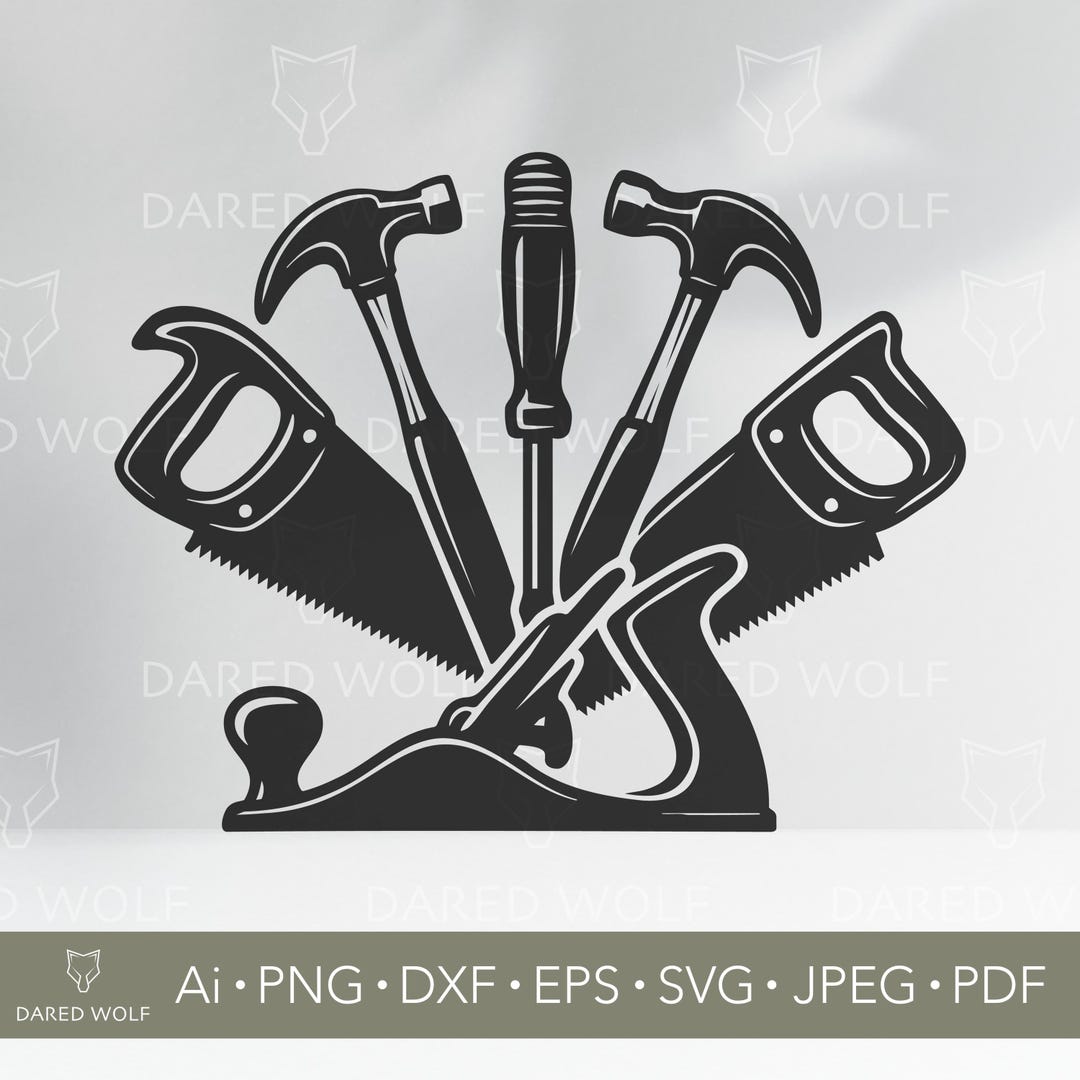 Woodworking Tools SVG Design: Carpentry Vector Cut File - Etsy