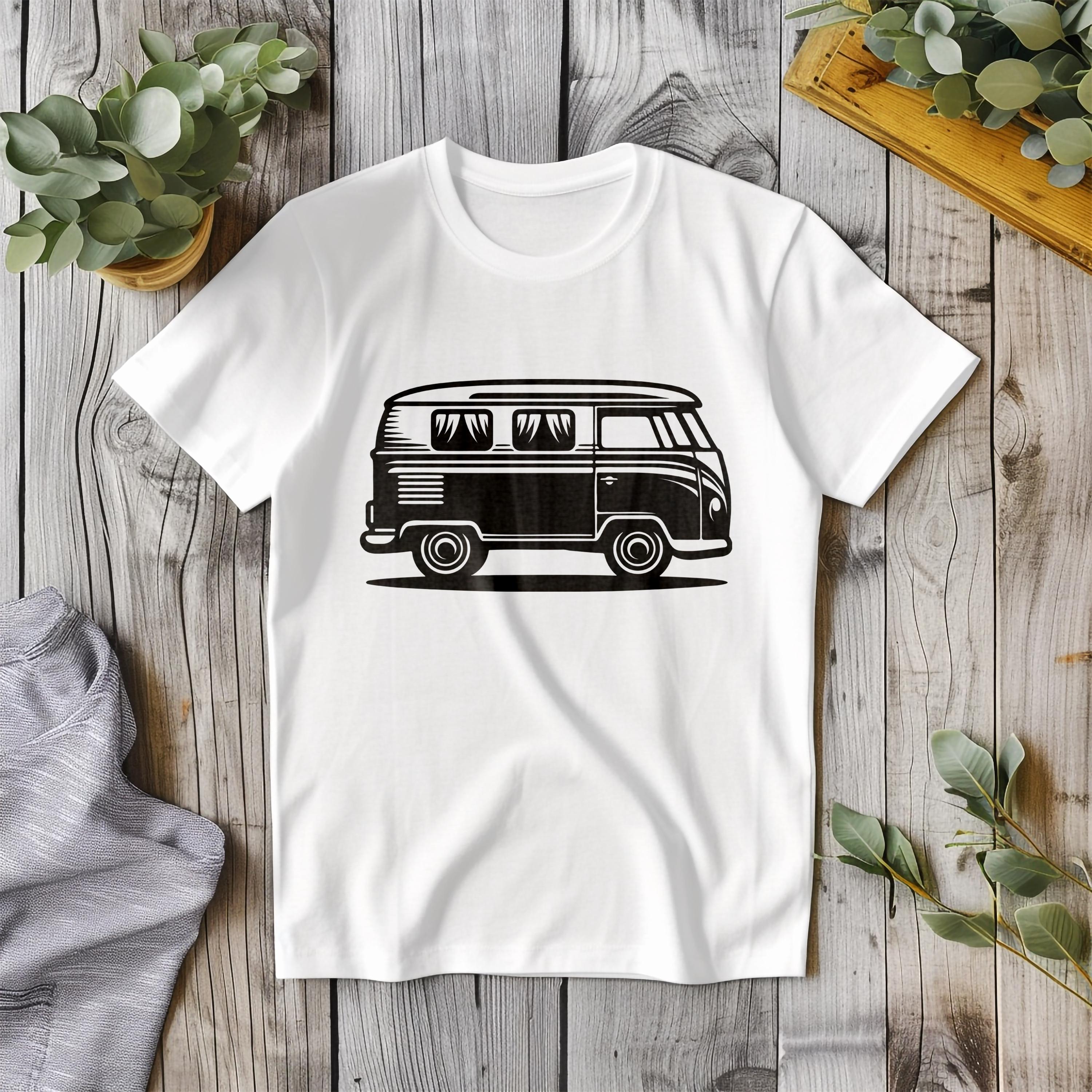 Retro Minivan SVG | Vintage Camper Van Vector Art | Cricut and ...