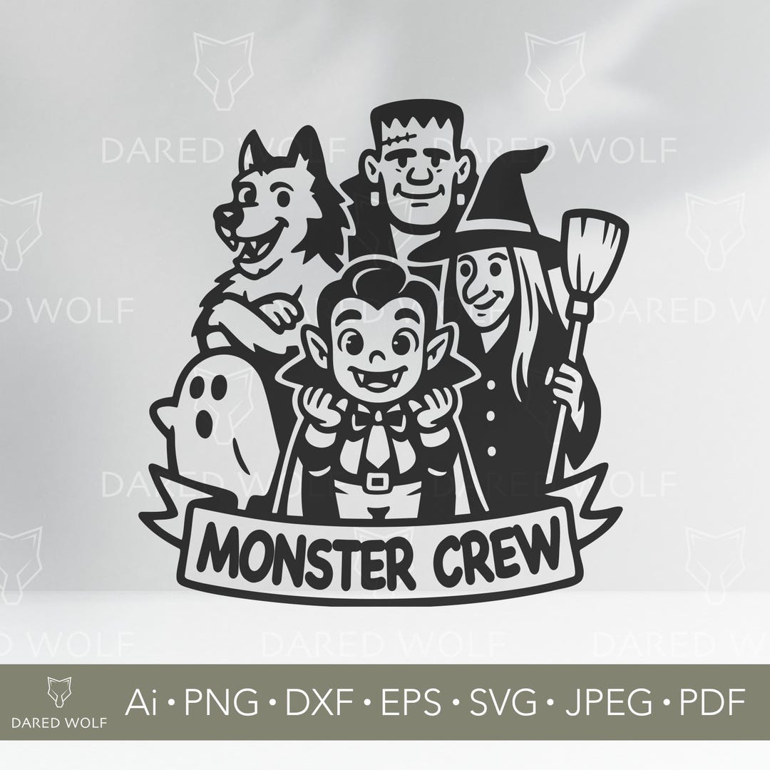 Halloween Monster Crew SVG | Kids Vector Art (digital File - Etsy