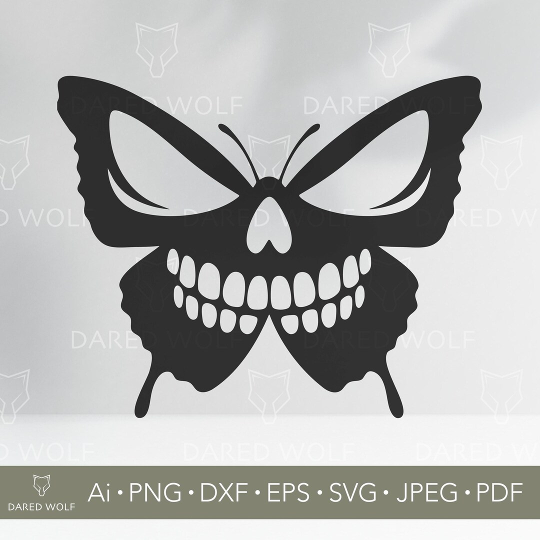 Skull Butterfly Vector Art | Gothic SVG for Cricut and Silhouette ...
