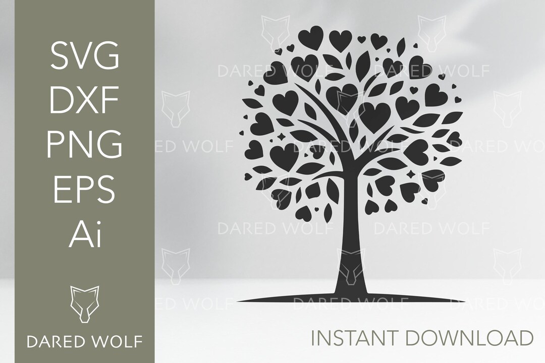 Heart Tree Vector Art | Valentine's Day SVG for Cricut and Silhouette ...