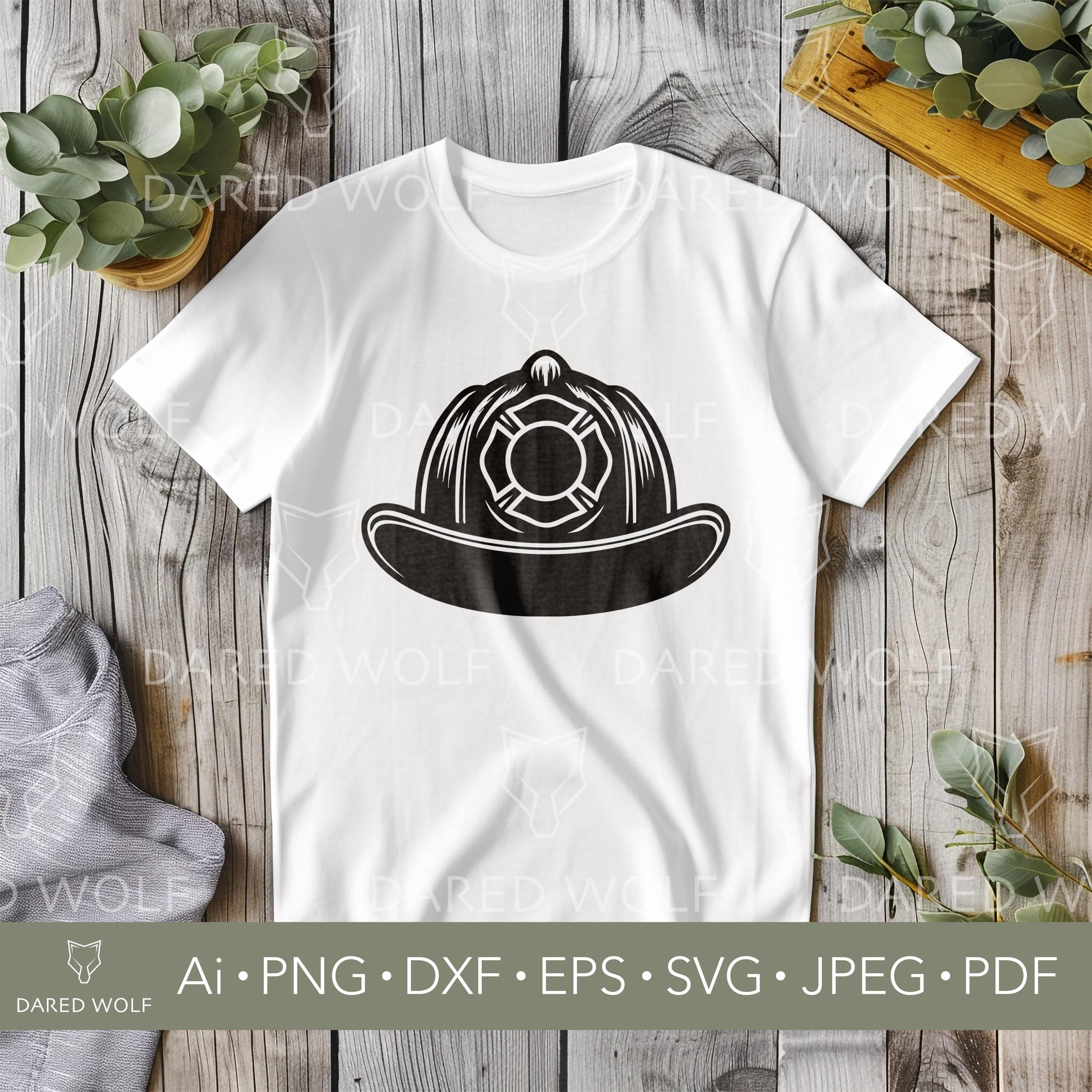 Firefighter Helmet SVG: Heroic Fireman Hat Vector Art (digital Download ...