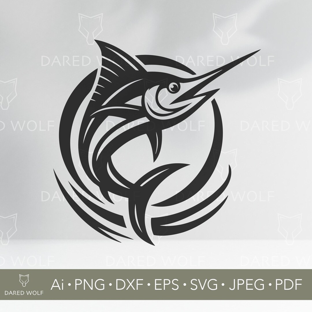 Stylized Marlin Vector Art | Modern Fishing SVG for Cricut and ...