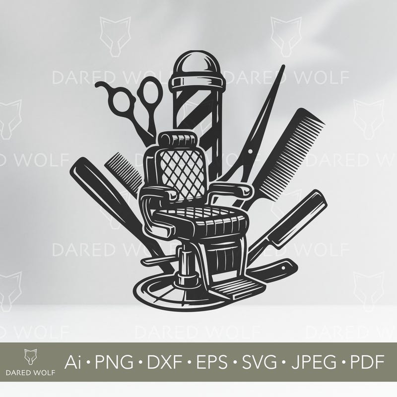 Barbering Logo Svg - Etsy