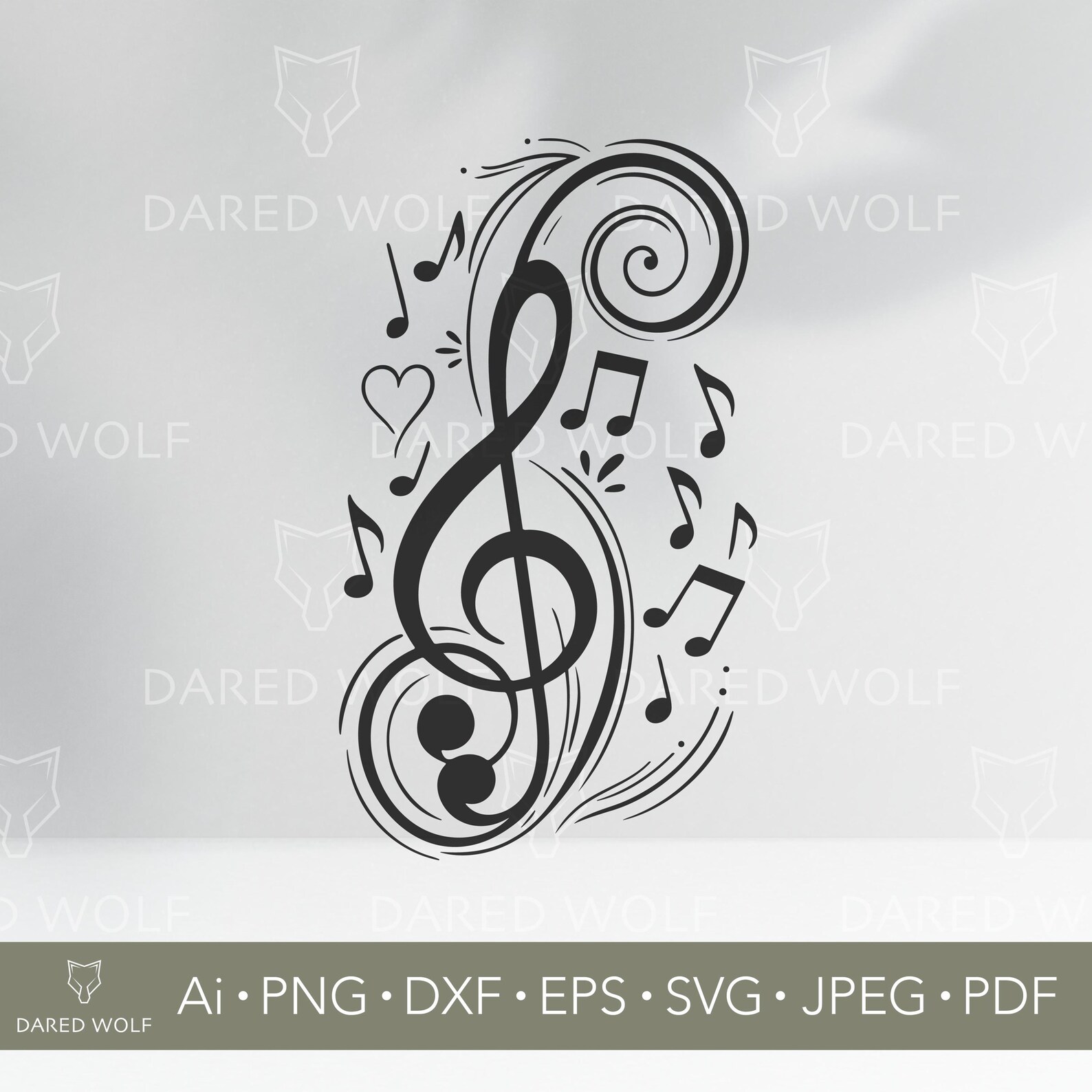Treble Clef Vector Art: Musical Notes SVG, Cricut & Silhouette (digital ...