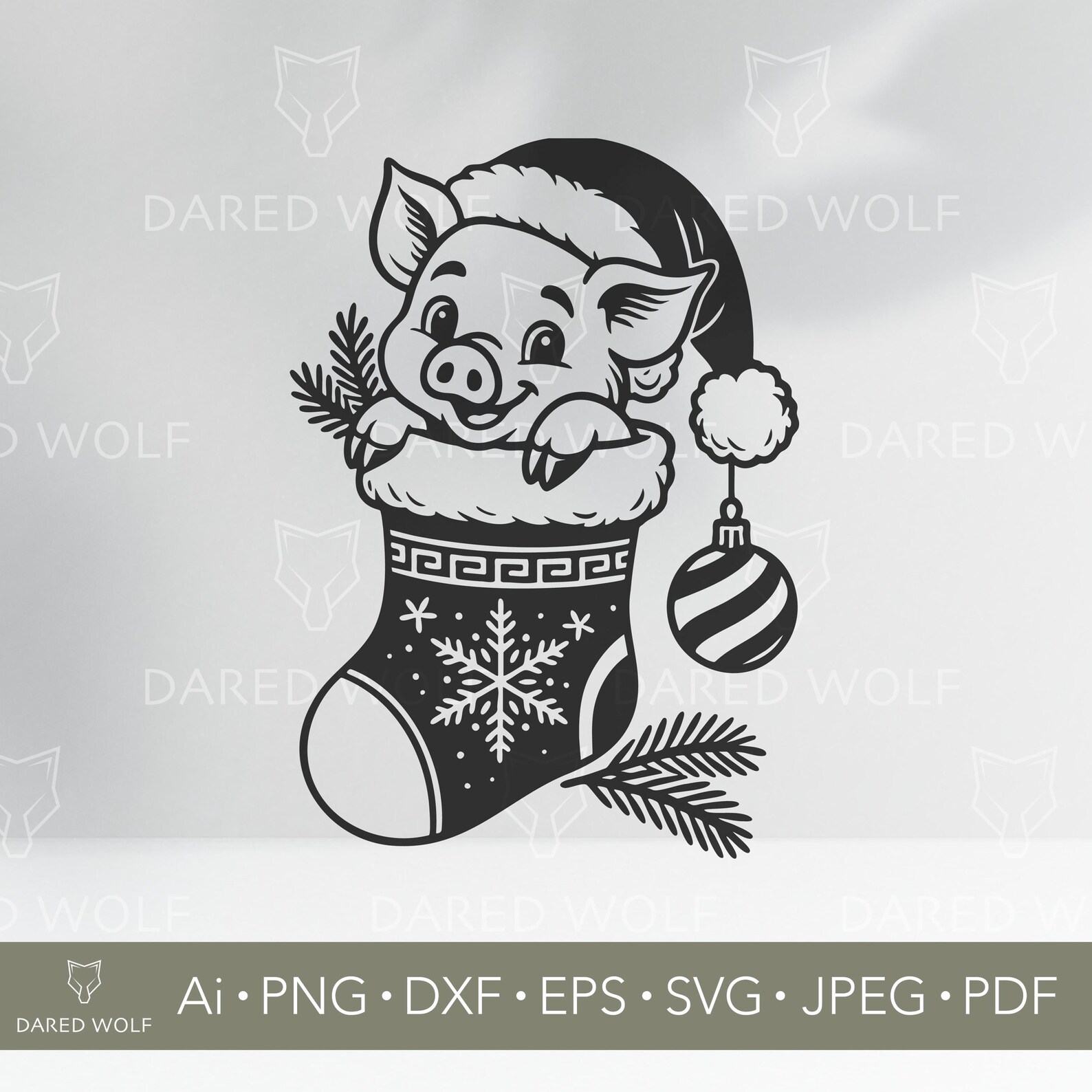 Christmas Pig in Stocking SVG – Holiday Clipart (digital Download) - Etsy