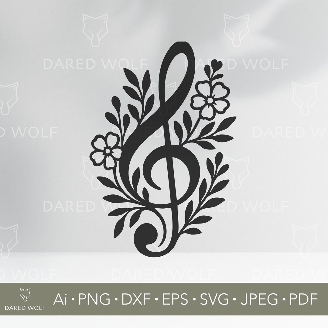 Floral Treble Clef Vector Art | Music SVG for Cricut and Silhouette ...