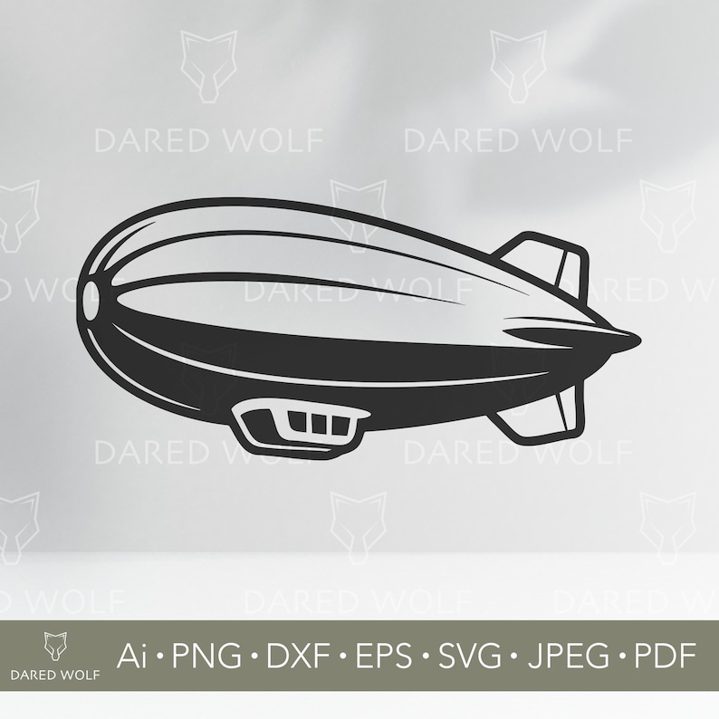Vintage Blimp SVG Design | Zeppelin Airship Clipart for Cricut ...