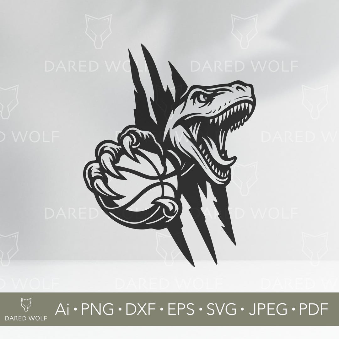 Raptor Basketball SVG: Fierce Dinosaur Vector Art (digital File) - Etsy