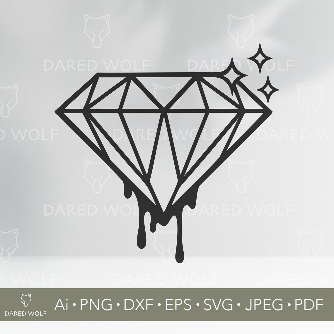 Dripping Diamond SVG: Urban Tattoo Vector (digital File) - Etsy