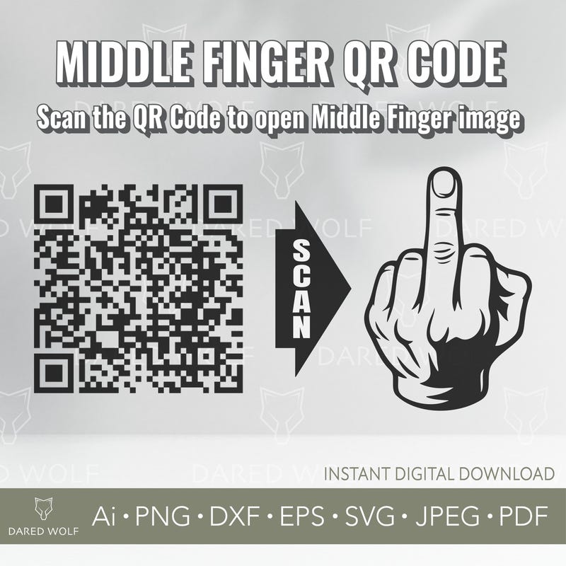 Middle Finger Qr Code - Etsy