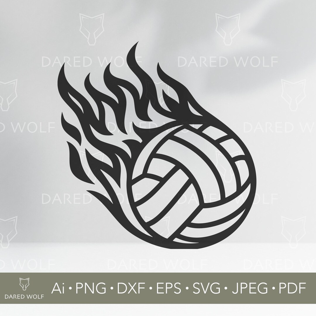 Flaming Volleyball Vector: Sports Clipart for Cricut (digital Download ...