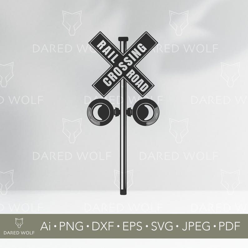 Railroad Crossing Sign SVG | Train Transportation Vector for Cricut ...