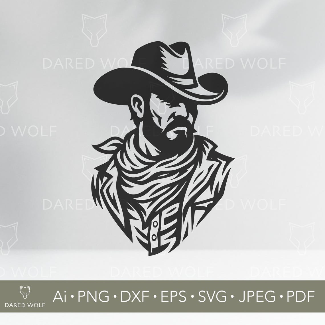 Cowboy - Western Outlaw Portrait - Rustic Wild West Silhouette for ...
