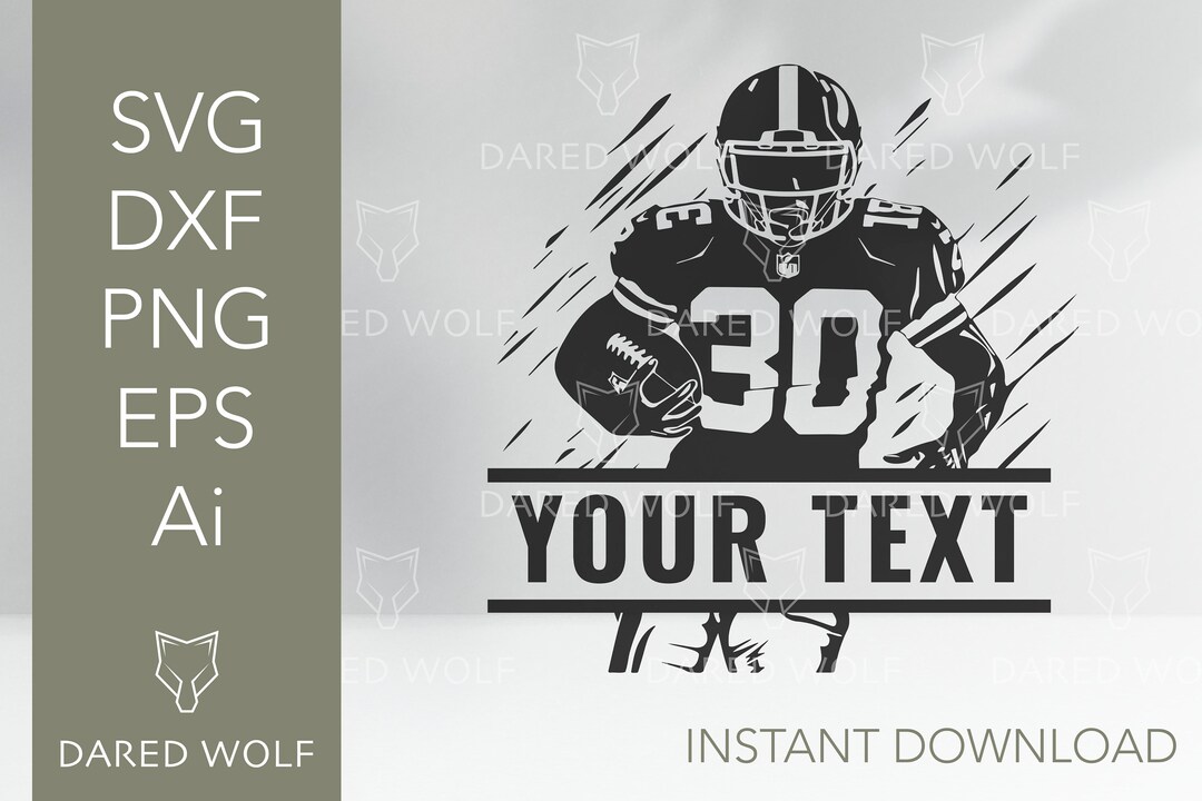 Football Players Vector Cut File | Football Split Monogram Clipart ...