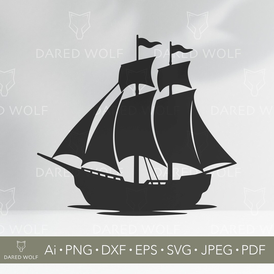 Sailing Ship Vector Art: Vintage Nautical SVG, Maritime Design (digital ...