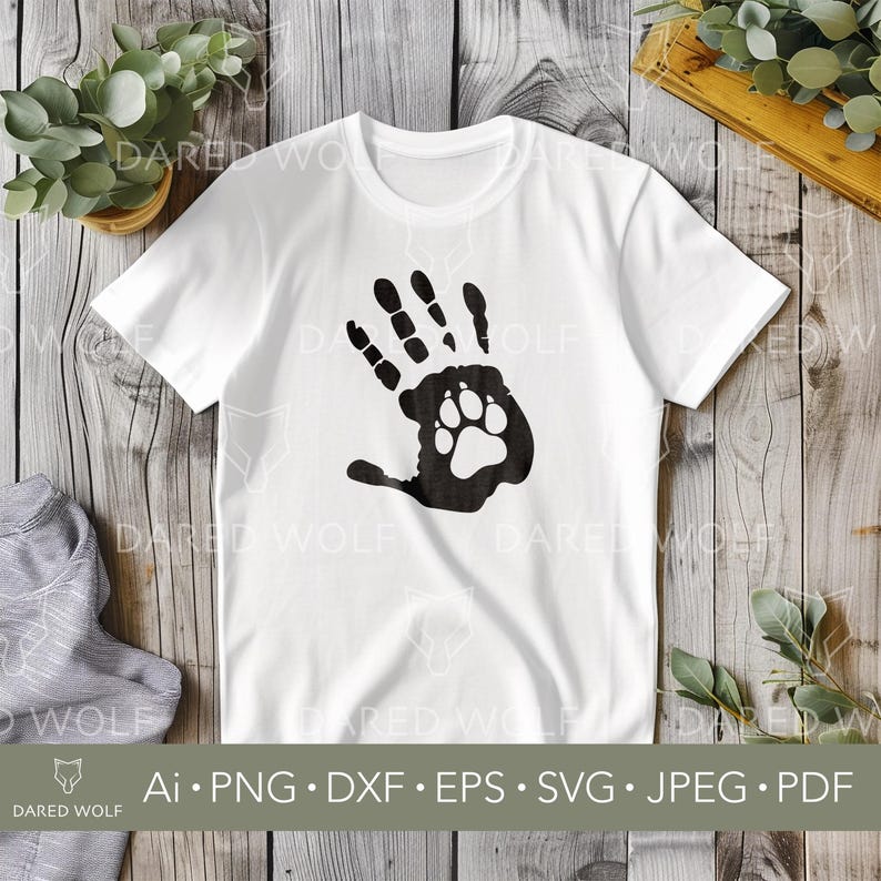 Handprint Paw Print SVG: Pet Lover Vector Clipart (digital Download - Etsy