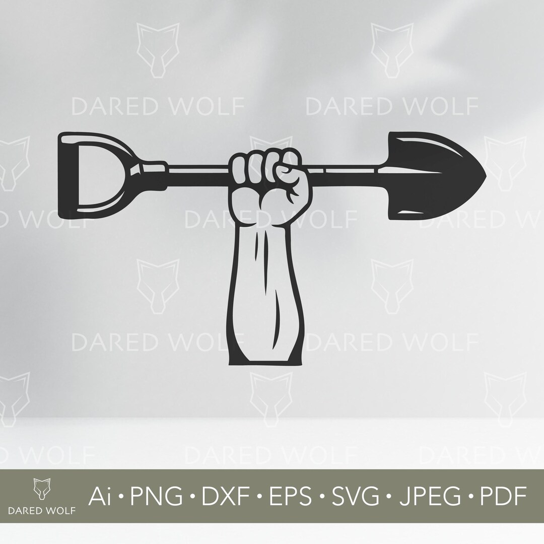 Shovel Worker Clipart - Strong Arm Holding Shovel - Construction Labor ...