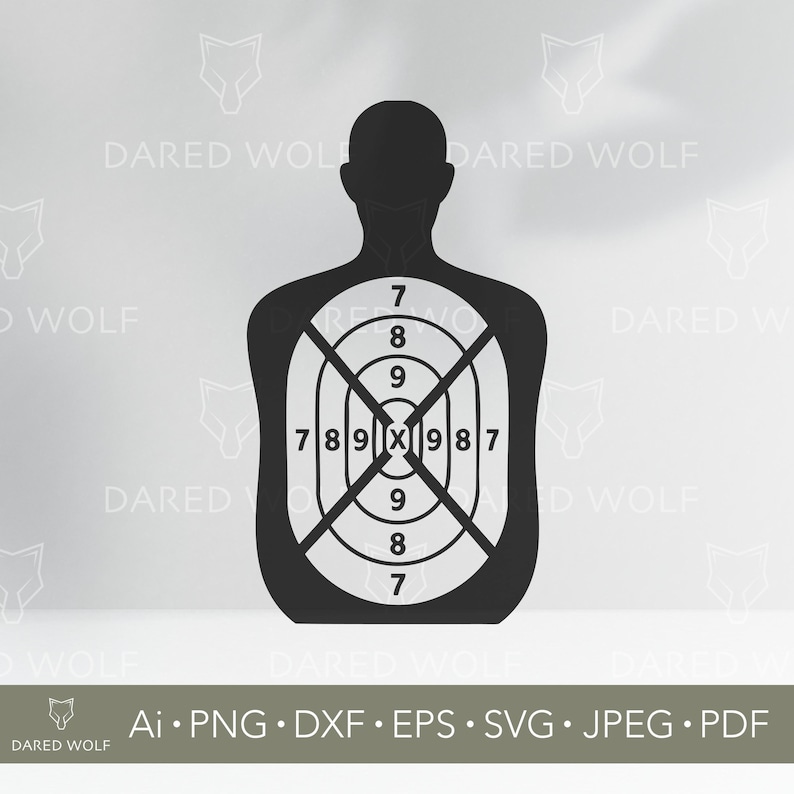 Shooting Target Silhouette SVG | Gun Range Vector Design (digital Files ...