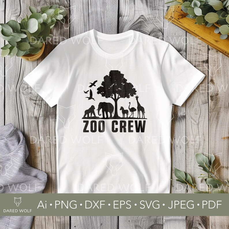 Zoo Crew SVG Vector Art | Safari Animals Silhouette Design for Cricut ...