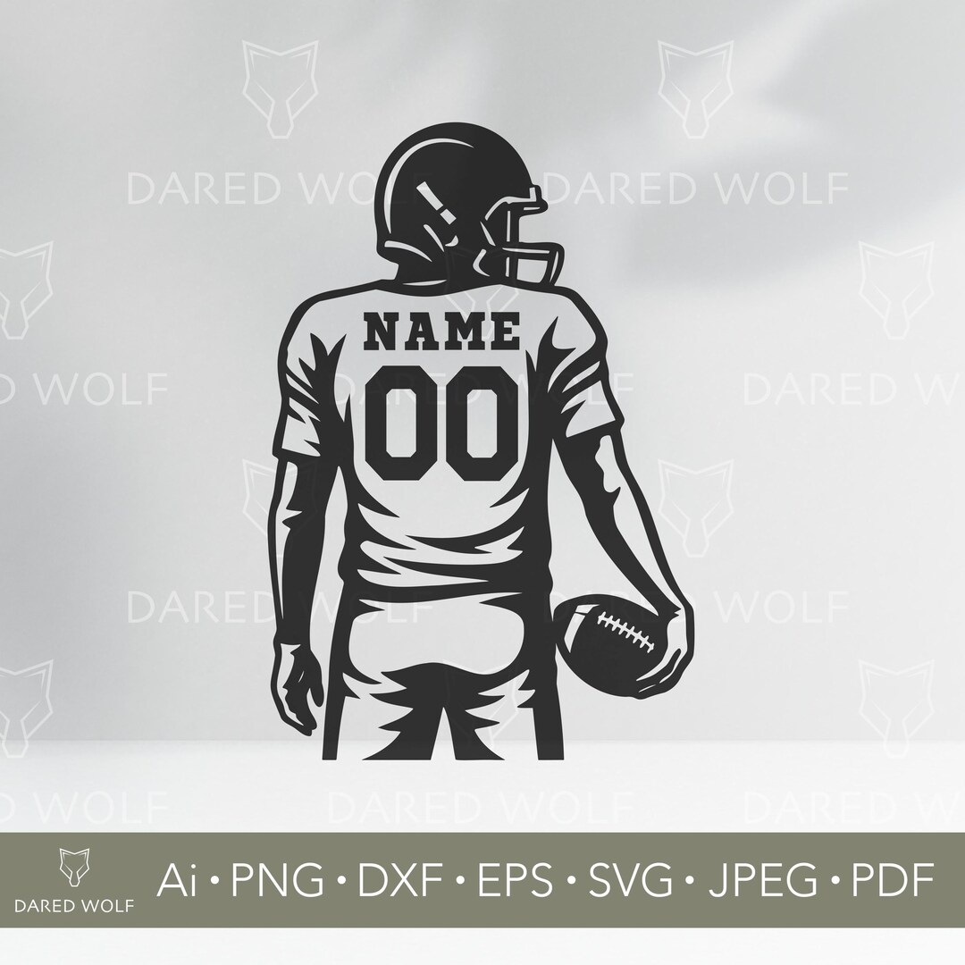 Custom Football Player SVG: Personalized Jersey Design (digital File ...