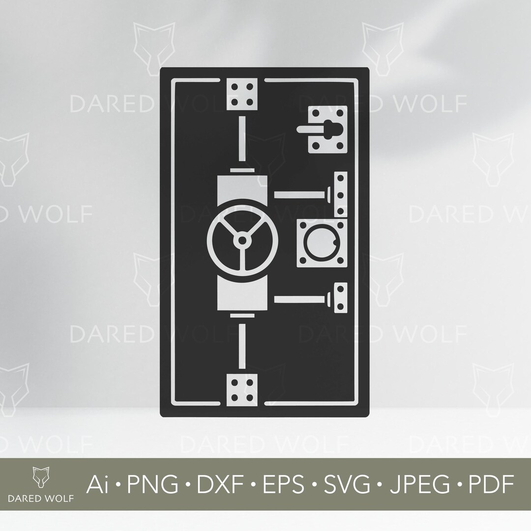 Vault Door Silhouette: Safe Lock SVG Vector for Cricut (digital ...