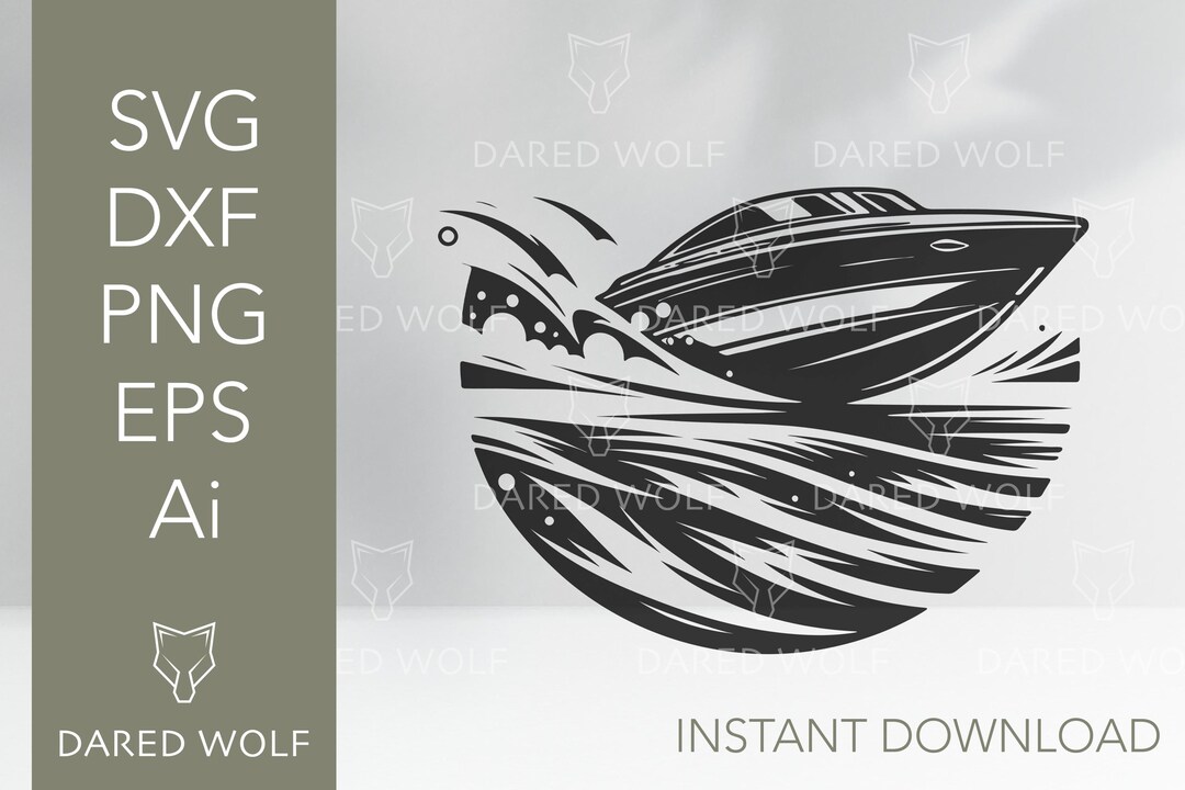 Speed Boat Vector Art | Boat SVG for Cricut and Silhouette | Watercraft ...