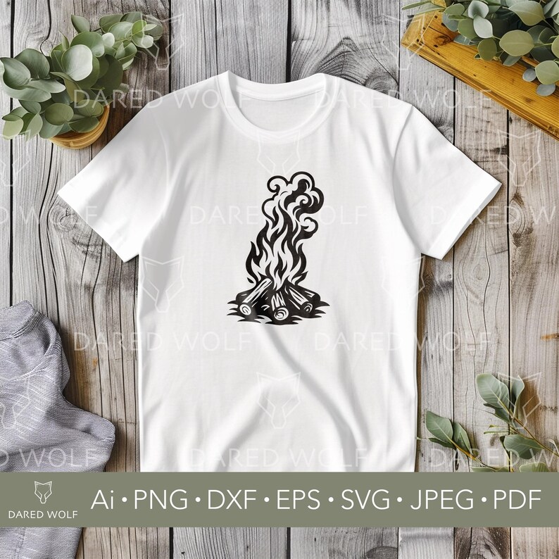 Campfire Clipart - Bonfire Vector Illustration - Bold Flame Design for ...