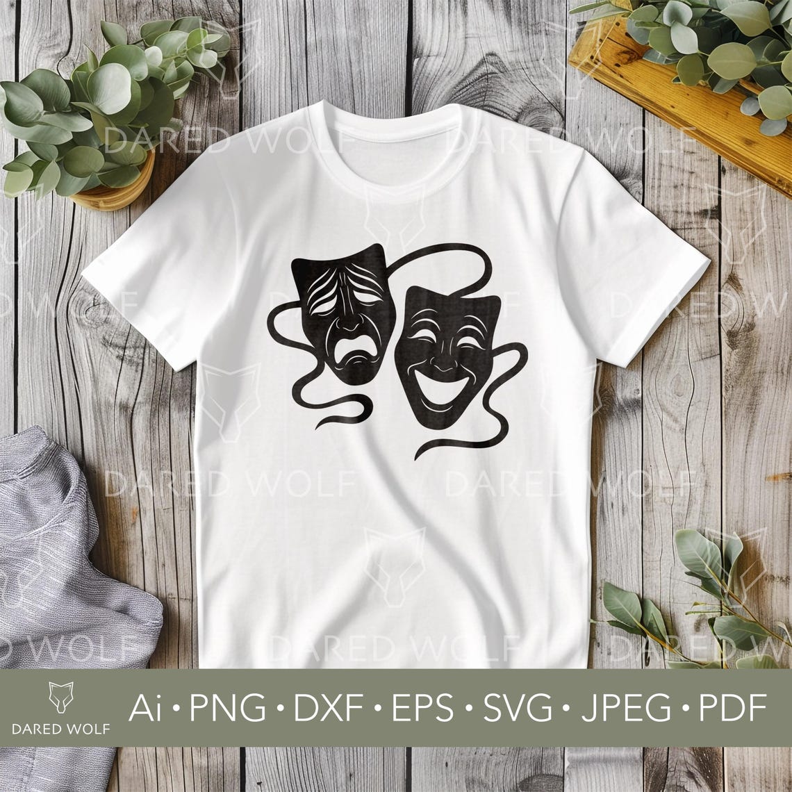 Comedy Tragedy Masks SVG: Theater Drama Cut File - Etsy