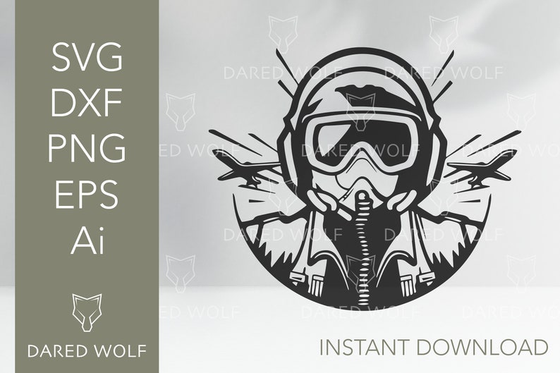 Fighter Pilot Vector Cut File | Air Force Clipart | Fighter Pilot Svg ...