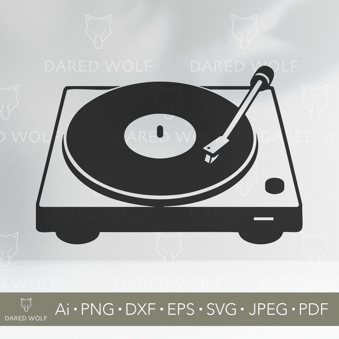 Record Player SVG Design | Retro Vinyl Turntable Clipart for Cricut ...