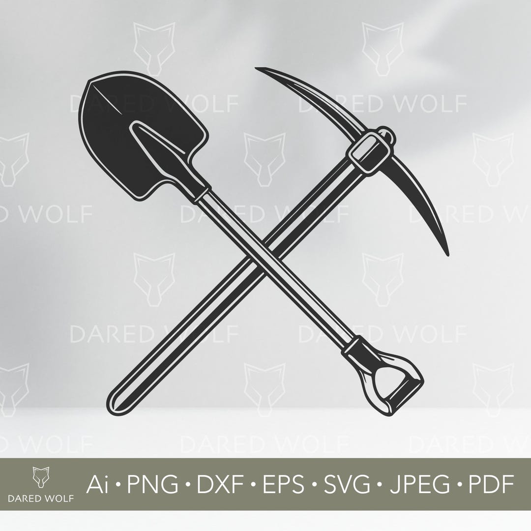 Pickaxe & Shovel SVG: Mining Tools Vector Clipart (digital File) - Etsy