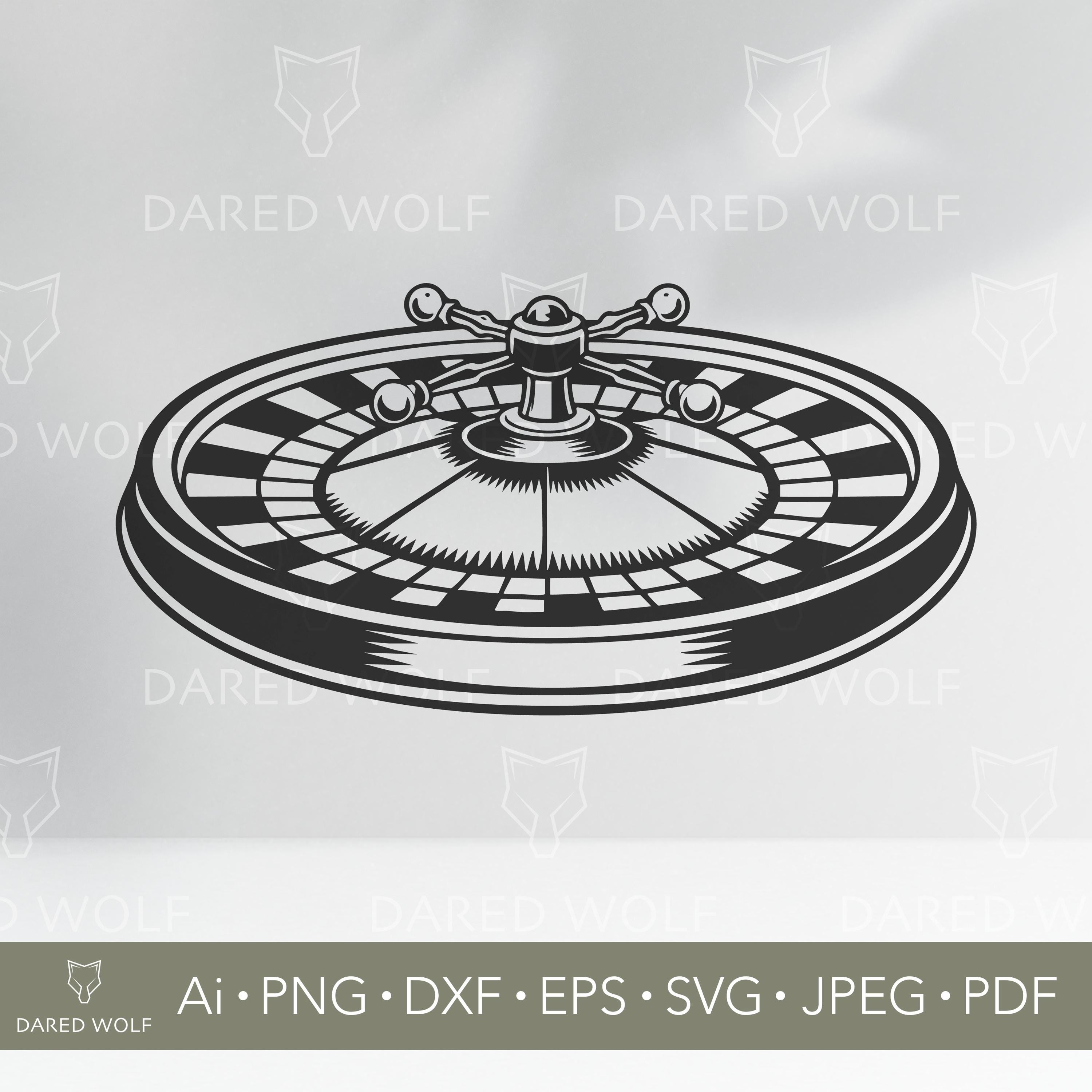 Roulette Wheel SVG: Casino Game Vector Clipart (digital File) - Etsy