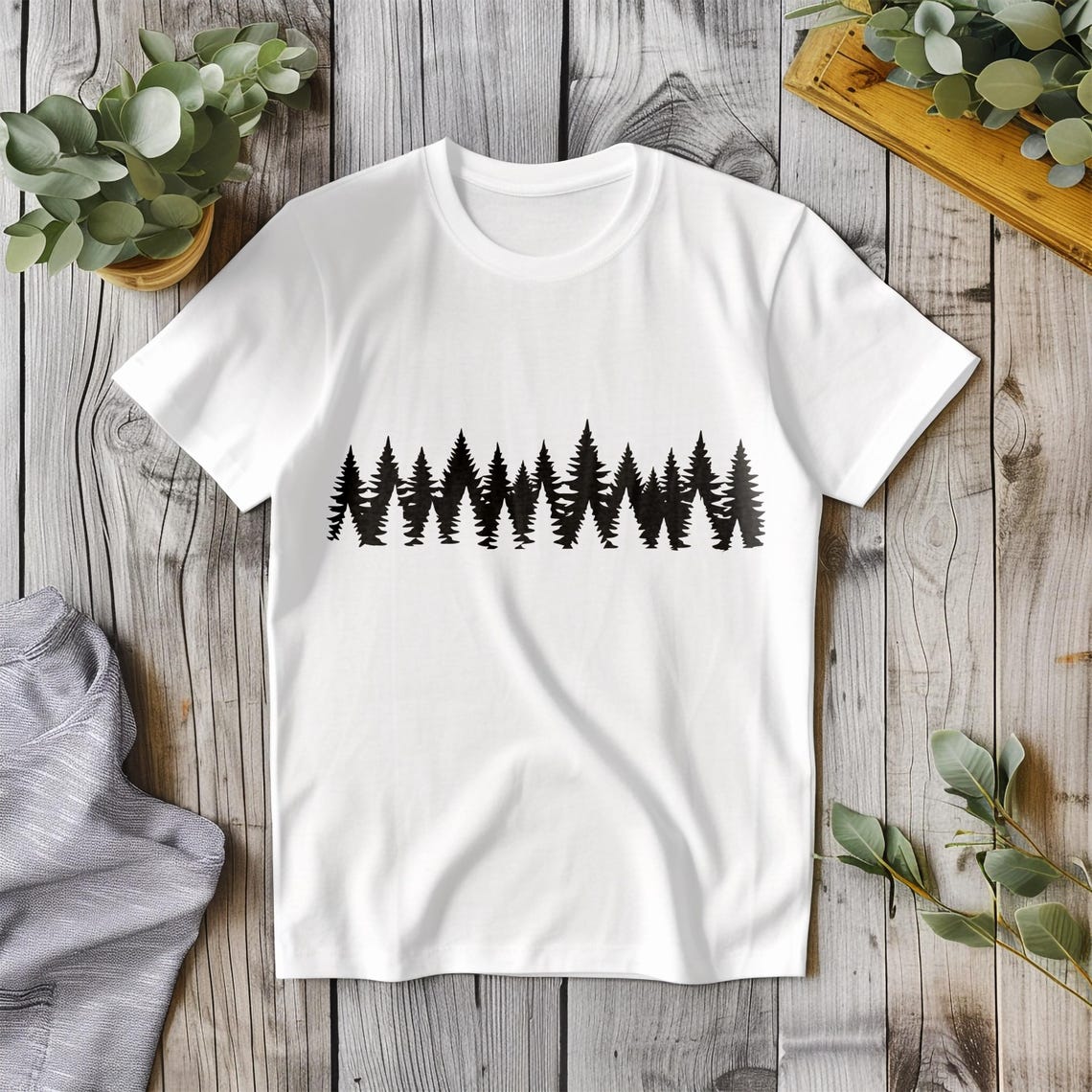 Forest Treeline Vector Art | Pine Tree Silhouette SVG for Cricut and ...