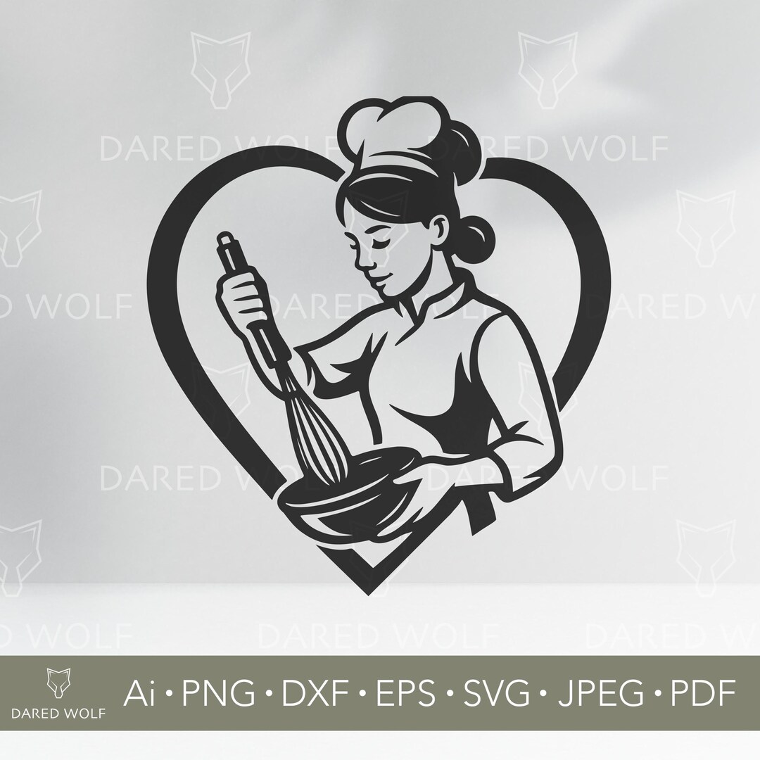 Baking Woman Vector Art | Chef Lady SVG for Cricut and Silhouette ...