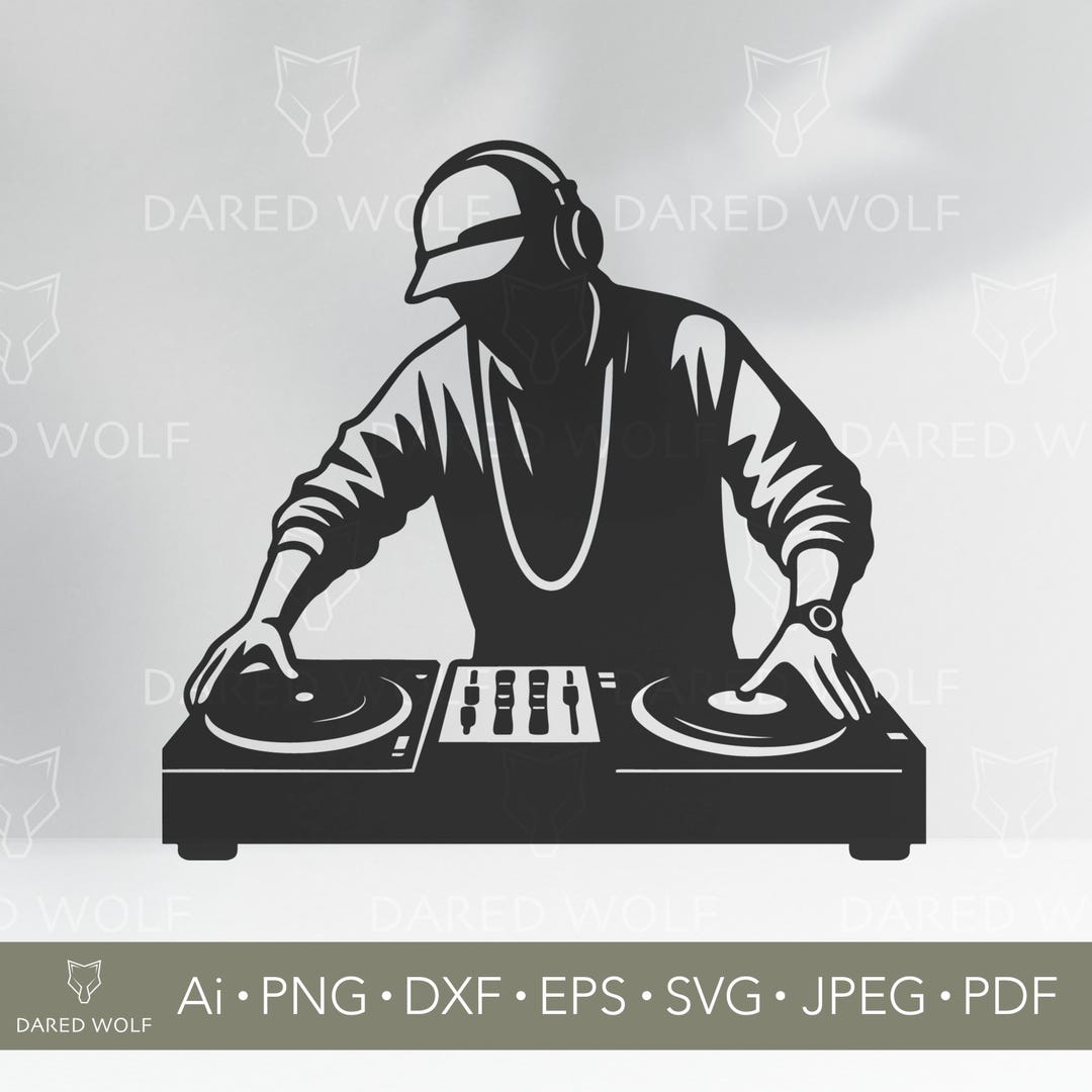 DJ Disc Jockey Vector Art | DJ Disc Jockey Svg for Cricut and ...