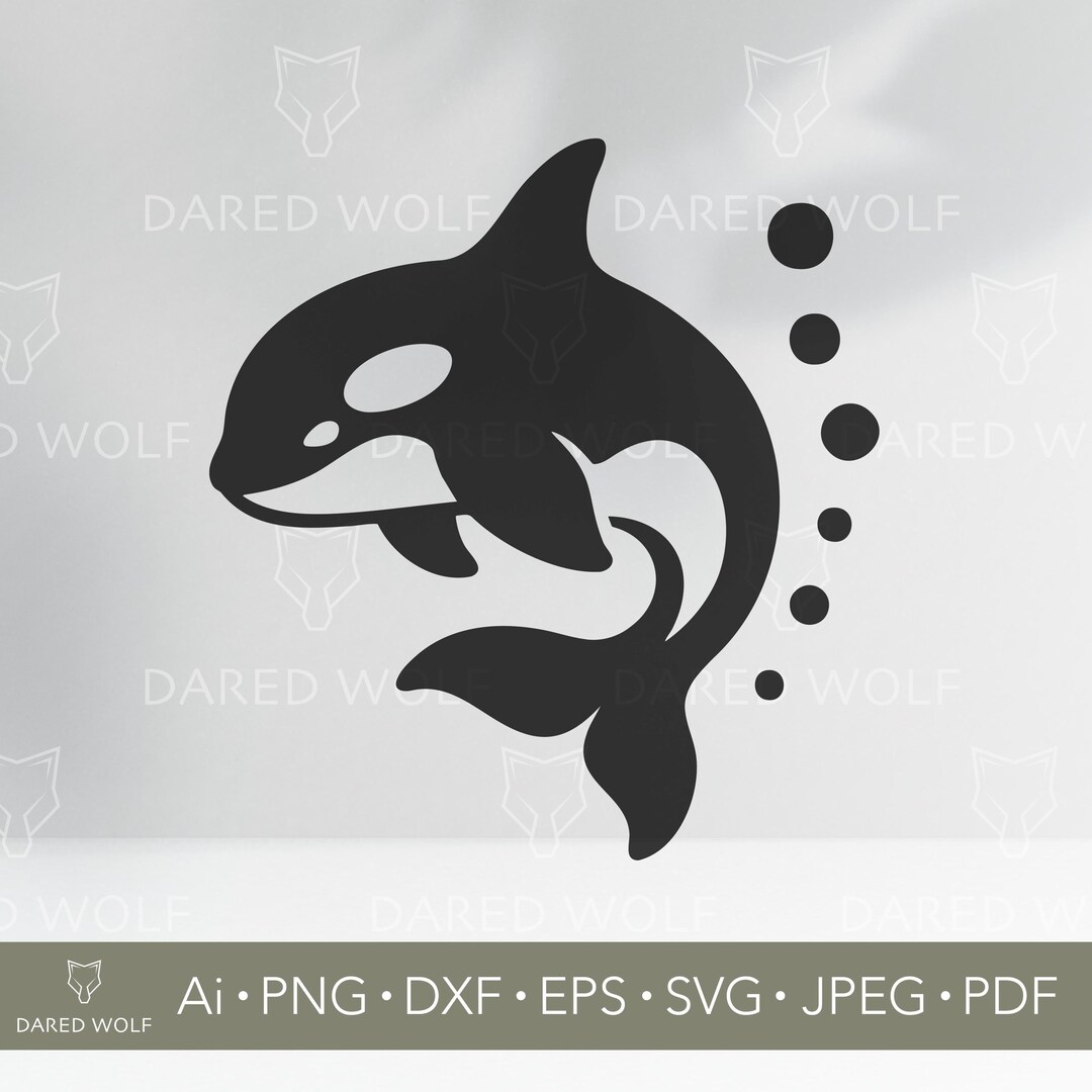 Orca Whale SVG Design: Marine Life Vector Clipart (digital File) - Etsy ...