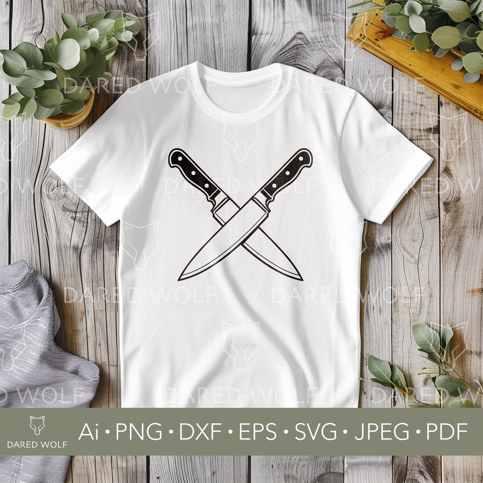Chef Knife Clipart - Crossed Kitchen Knives Silhouette - Culinary ...