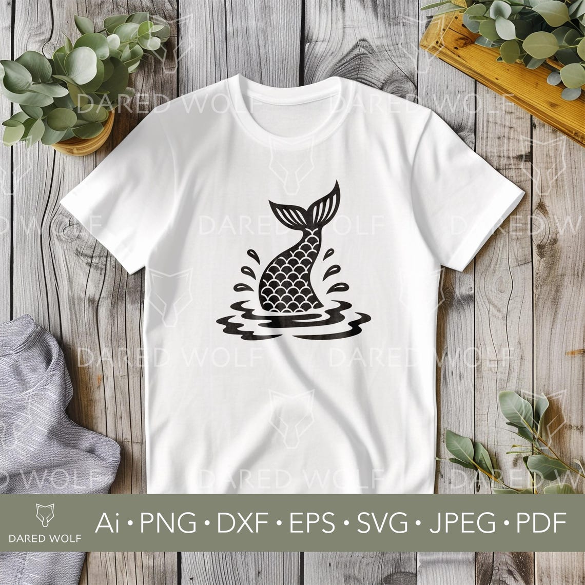 Mermaid Tail Vector Art | Ocean Splash SVG for Cricut and Silhouette ...
