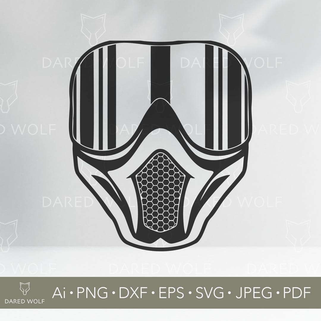 Paintball Mask SVG | Tactical Goggle Vector, Cricut Silhouette (digital ...