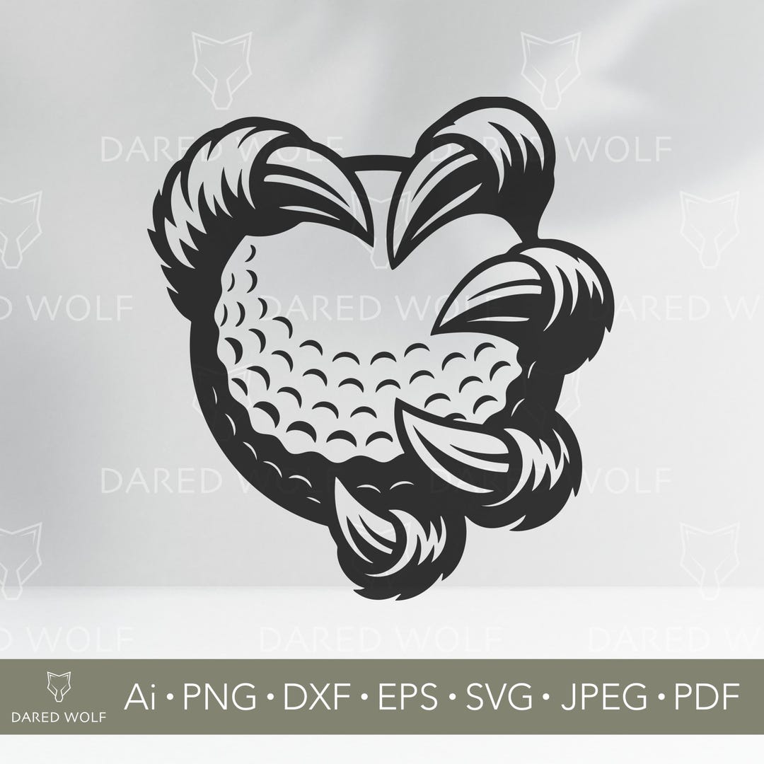 Golf Ball Claw SVG: Fierce Animal Grip Vector for Cricut & Laser ...