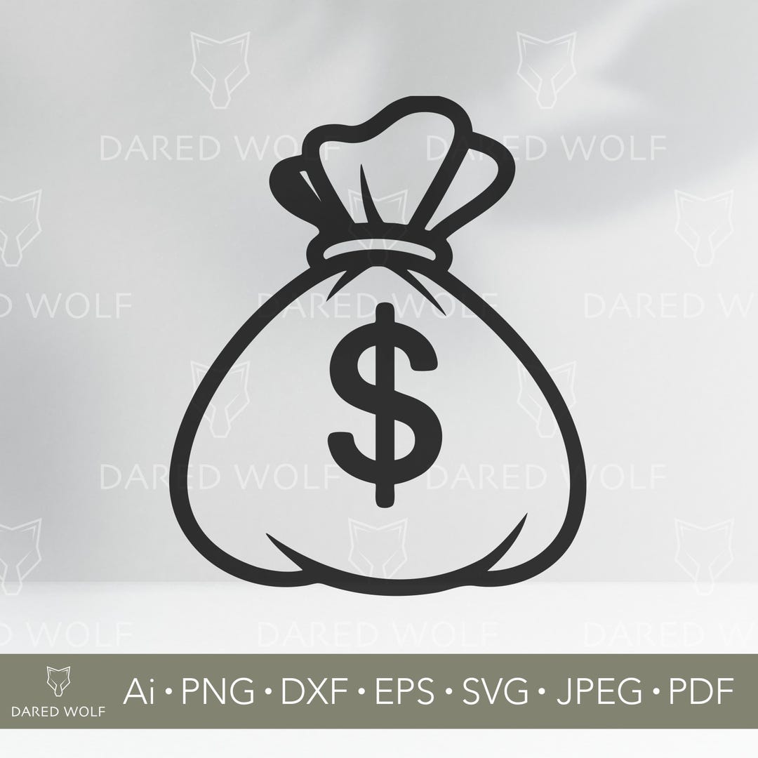 Money Bag SVG: Dollar Sign Clipart for Cricut, Silhouette - Etsy