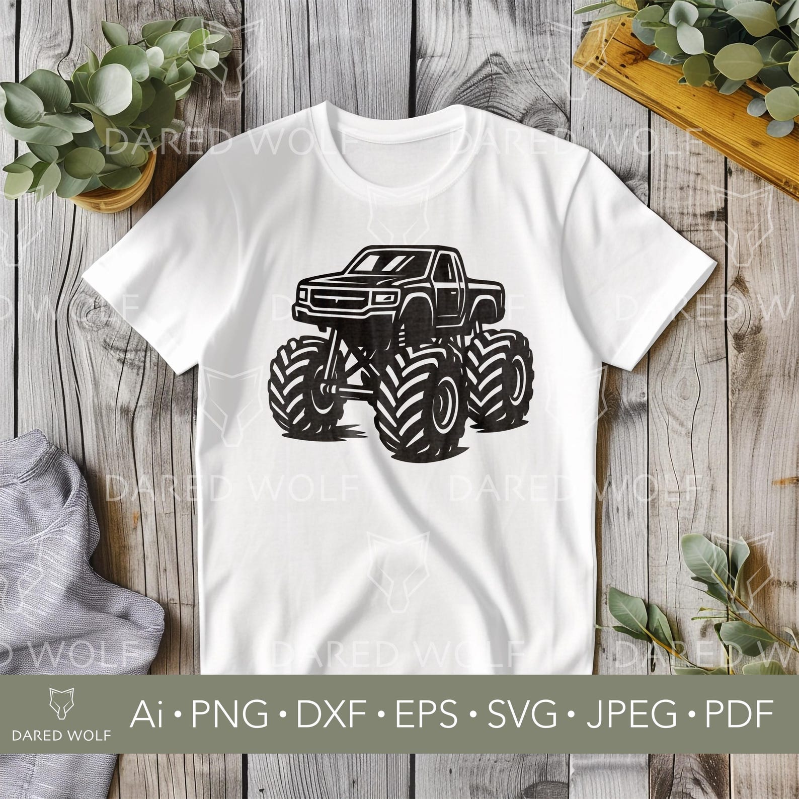 Monster Truck SVG: Off-road Big Wheels Design for Cricut (digital File ...
