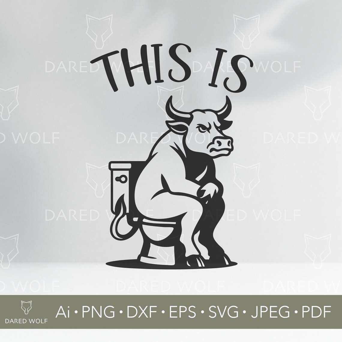 This is Bullshit - Funny Bull Bathroom Design - Humorous Farm Animal ...