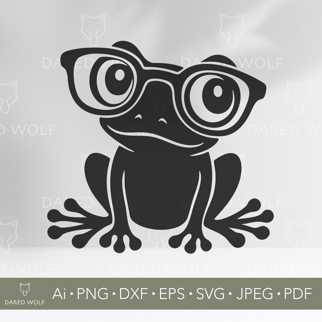 Funny Frog Vector Art | Nerdy Animal SVG for Cricut and Silhouette ...