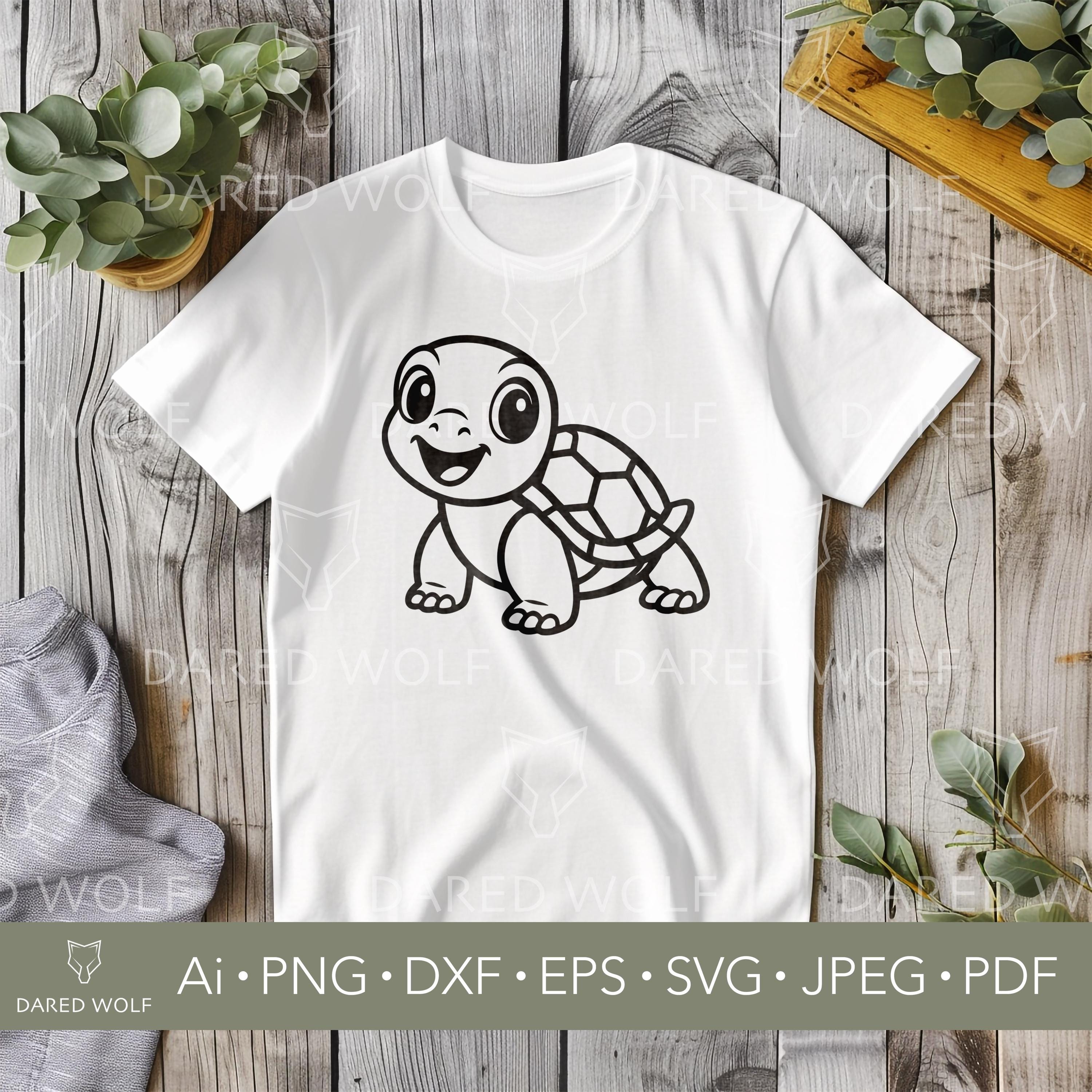 Cartoon Baby Turtle SVG | Kids Animal Vector Art (digital File) - Etsy